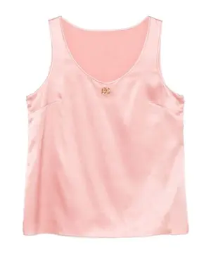 Dolce & Gabbana Dg Logo Pin Satin Tank Top