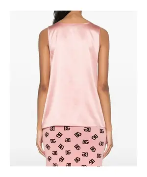 Dolce & Gabbana Dg Logo Pin Satin Tank Top