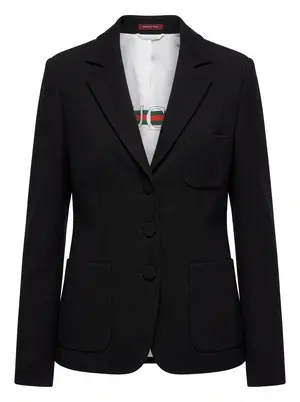 Gucci Single-breasted Cotton Jersey Jacket With Double G Lining
