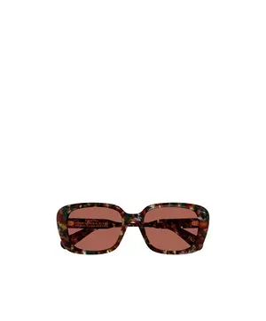 Chloé Eyewear Rectangular Frame Sunglasses With Logo Detail - Brown