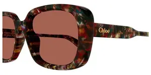 Chloé Eyewear Rectangular Frame Sunglasses With Logo Detail - Brown