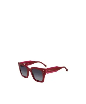 Carolina Herrera Square Frame Full Rim Sunglasses - Red