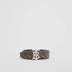 Burberry Reversible Monogram Print Leather Belt