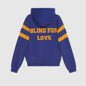 Gucci Blind For Love Print Hoodie - Blue