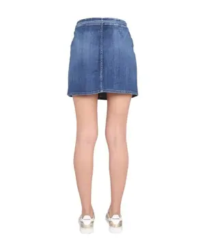 Dsquared2 Denim Wrap Skirt With Pocket Detail