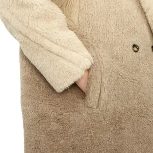 Max Mara Gradient Double-breasted Teddy Coat - Sand-colored