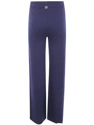TWINSET Ribbed Knit Wide-leg Pants