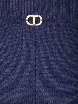 TWINSET Ribbed Knit Wide-leg Pants