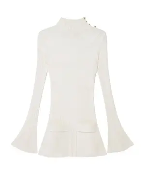 Stella McCartney Ribbed Knit Mini Dress With Button Details