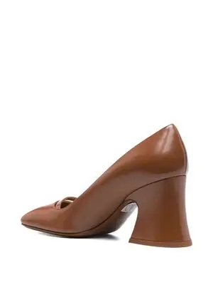 Chloé Janis Buckle-detail Flared Pumps - Brown