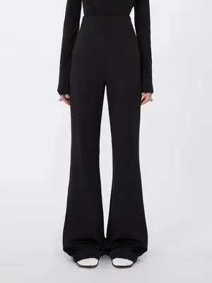 Sportmax High-waisted Flared Trousers With Side Zipper