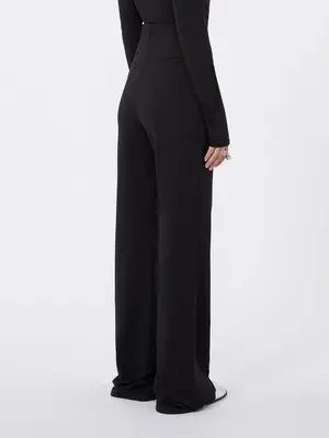 Sportmax High-waisted Flared Trousers With Side Zipper