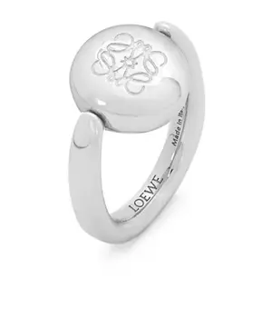 Loewe Anagram Pebble Ring In Sterling Silver And Crystals - Silver/multicolor
