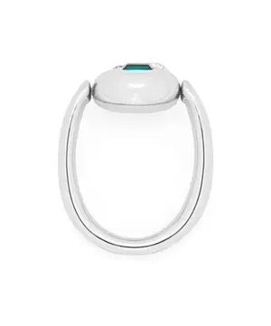 Loewe Anagram Pebble Ring In Sterling Silver And Crystals - Silver/multicolor