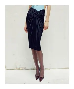 Saint Laurent Draped Pencil Skirt