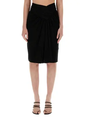 Saint Laurent Draped Pencil Skirt