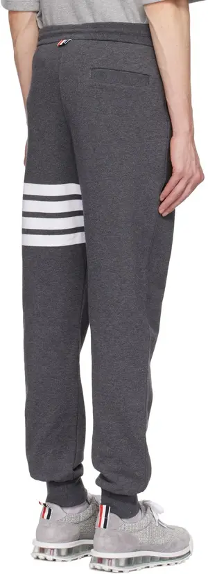 Thom Browne 4-bar Drawstring Pants - Dark Gray