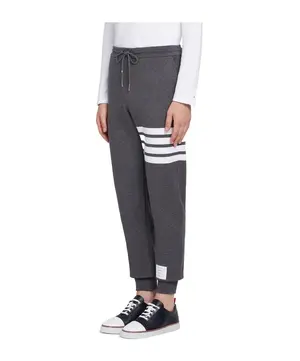Thom Browne 4-bar Drawstring Pants - Dark Gray