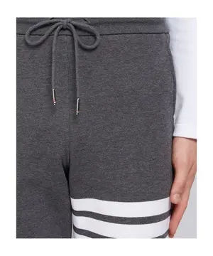 Thom Browne 4-bar Drawstring Pants - Dark Gray
