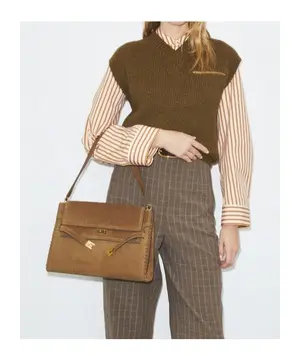 Tory Burch Large Lee Radziwill Shoulder Bag - Brown