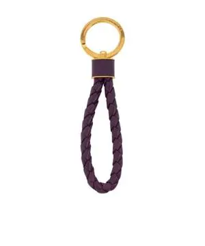 Bottega Veneta Leather Key Ring - Black