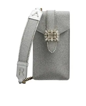 ROGER VIVIER Miss Vivier Pocket Phone Holder - Silver