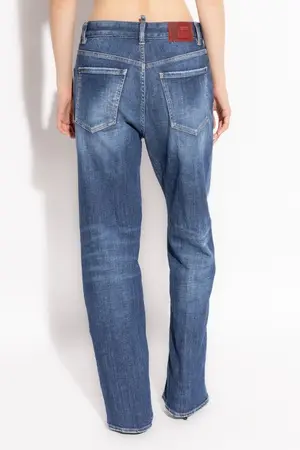 Dsquared2 Logo Patch Flared Jeans - Blue