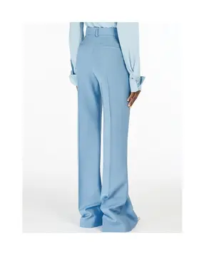Sportmax Tailored Cut Flared Trousers - Sky-blue