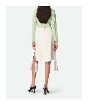 Bottega Veneta Shiny Leather Skirt With Tassel Details