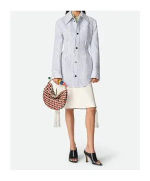 Bottega Veneta Shiny Leather Skirt With Tassel Details