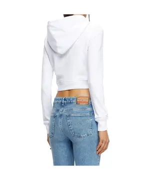 DIESEL® Cut-out Oval D Logo Cropped Hoodie