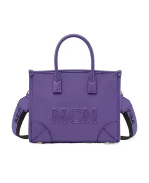Mcm Logo-embossed Leather Tote Bag
