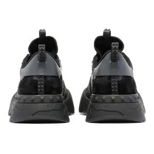 Valentino Garavani Multi-panel Leather And Suede Sneakers - Black