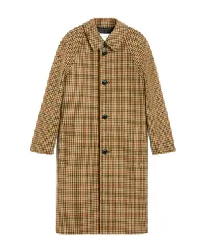 Celine Mac Coat In Checked Wool