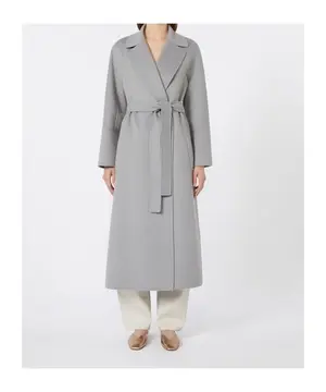 Max Mara Long Wool Belted Coat - Avio