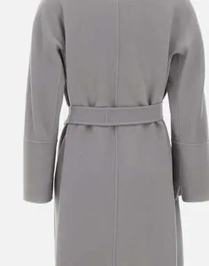 Max Mara Long Wool Belted Coat - Avio