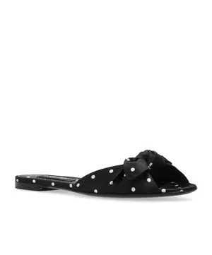 Dolce & Gabbana Bow Detailed Satin Sliders