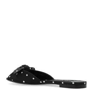 Dolce & Gabbana Bow Detailed Satin Sliders