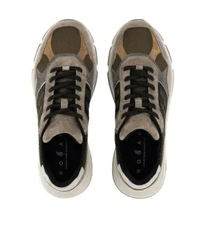 Hogan Hyperlight Lace-up Sneakers With H Logo Detailing - Brown