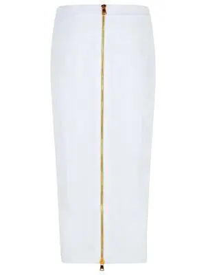 Balmain Cable-knit Midi Skirt - White
