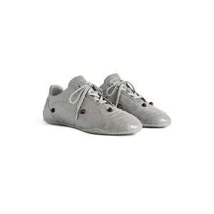 Balenciaga City Lace-up Sneakers With Brass Rivets - Grey