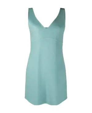 P.a.r.o.s.h P.A.R.O.S.H. Sleeveless V-Neck Wool Dress Blue