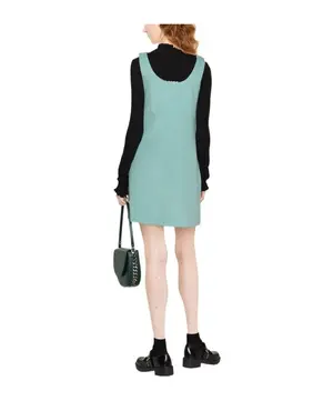 P.a.r.o.s.h Sleeveless V-neck Wool Dress - Blue