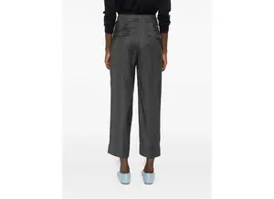 Peserico Herringbone Wool Trousers With Flap Hem