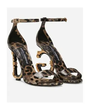Dolce & Gabbana D-heeled Leopard Print Sandals