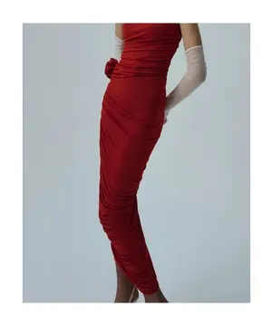 Magda Butrym Asymmetrical Draped Midi Skirt