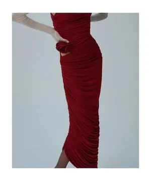 Magda Butrym Asymmetrical Draped Midi Skirt
