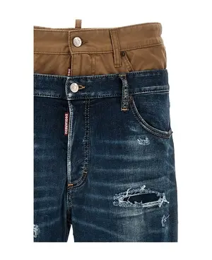 Dsquared2 Double Waisted Straight Leg Jeans