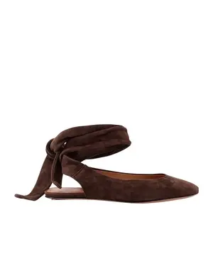 Attico The Wrap Strap Flat - Brown