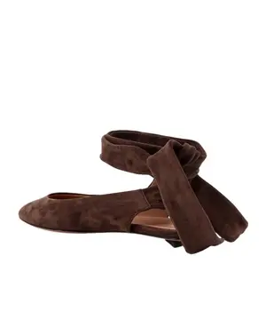 Attico The Wrap Strap Flat - Brown